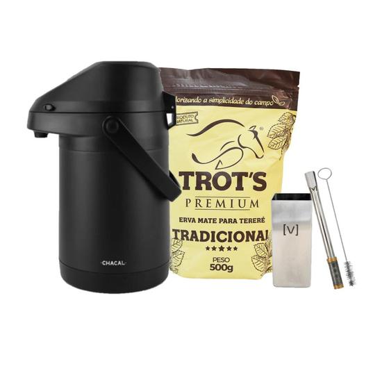 Kit Terere Garrafa Copo Bomba Inox e Erva Trots Premium 500g - Kit para ...