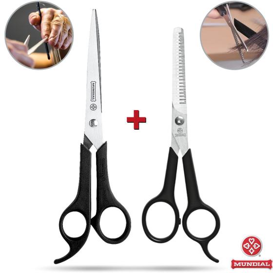 Kit Tesoura Cortar Cabelo Fio Laser Fio Debaste Descanso Cabeleireiro ...