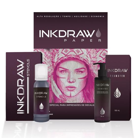 Kit Tinta Inkdraw Stencil + Inkdraw Paper / Inkdraw Transfer - InkDraw ...