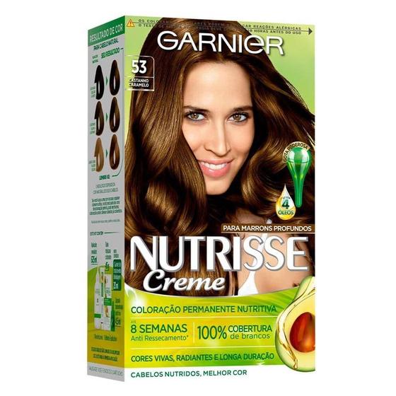 Kit Tintura Nutrisse 53 Tata Castanho Claro Dourado - Garnier Nutrisse - Tinta de Cabelo ...
