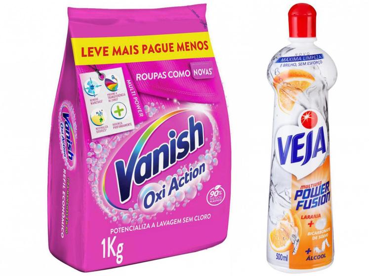 Kit Tira Manchas Vanish Oxi Action em Pó Refil - 1kg + Limpador ...