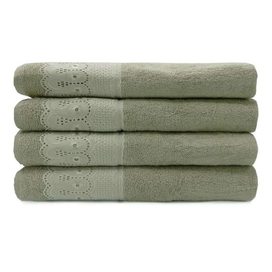 Kit Toalha de Banho 4 Peças Bordare Renda - Appel - Jogo de Toalhas ...