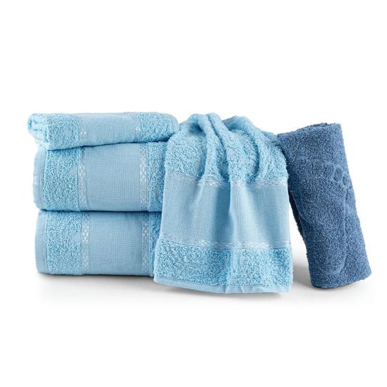 Kit Toalhas de Banho 5pç para Casal Rosas Bordadas Slim Plus - EMPÓRIO ...