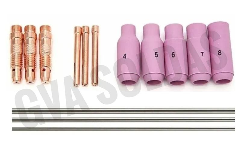 Kit Tocha Solda Tig Bocal Pinça Difusor Eletrodo 17//26/350 - G. G ...