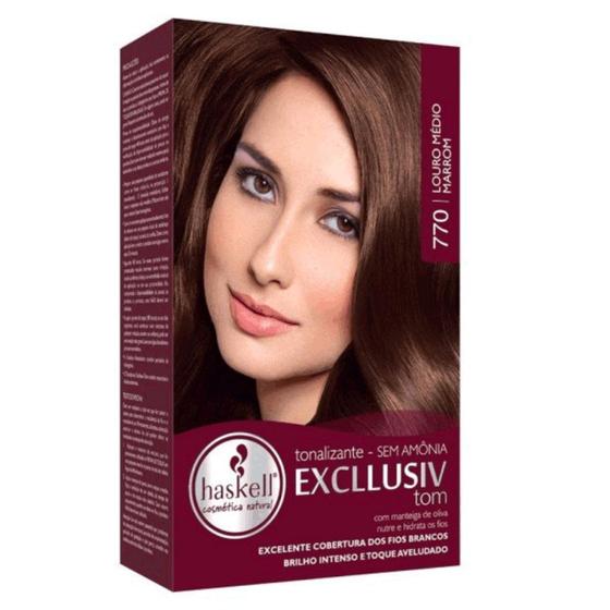 Kit Tonalizante Sem Amônia Excllusiv Tom Louro Médio Marrom 770 ...