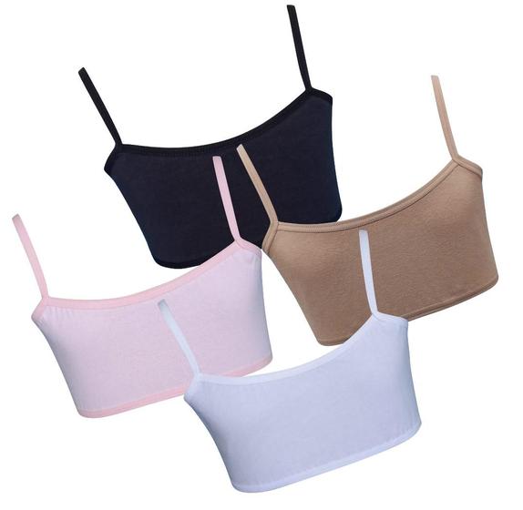 kit top infantil com 4 peças de cotton sutiã sutien escolar colegial ...