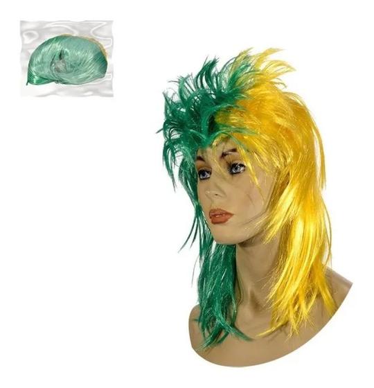 Kit Torcida do Brasil Copa do Mundo Peruca Punk Corneta Óculos Bandeira ...