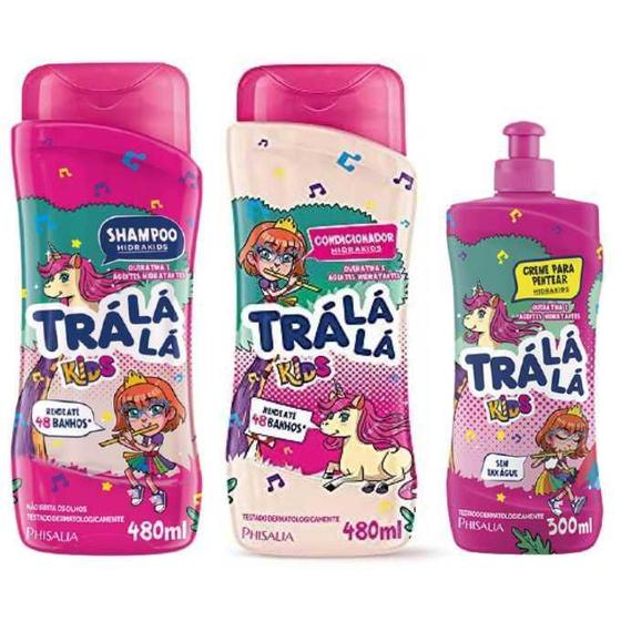 Kit Tra La La Shampoo E Cond 480Ml C.Pentear 300Ml Hidrakids - Tra La ...
