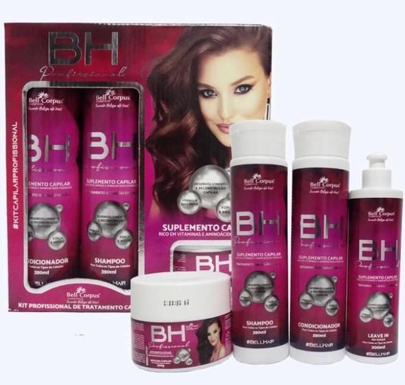 Kit Tratamento Capilar Bell Hair Bh Com 4 Peças Bell Corpus - Kit de ...