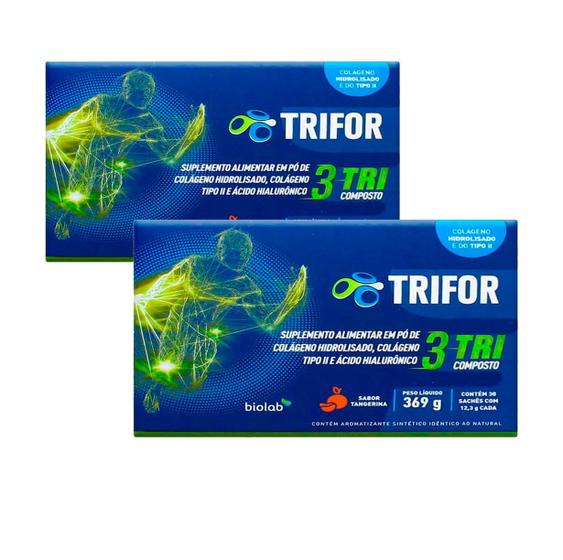 Kit Trifor Colágeno Tipo II e Ácido Hialurônico Biolab C/30 - Colágeno ...