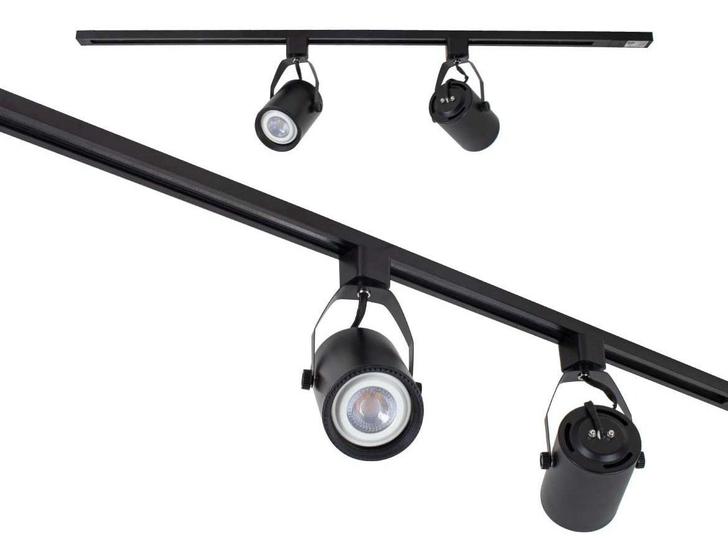 Kit Trilho Eletrificado 1m + 2 Spot Preto + 2 LED Par20 6500k St1978 ...