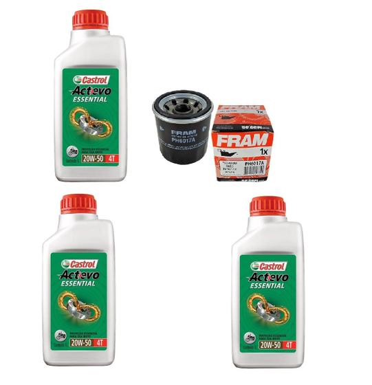 Kit Troca De Óleo 3 Litros Castrol 4t 20w50 Mineral + Filtro De Oleo ...