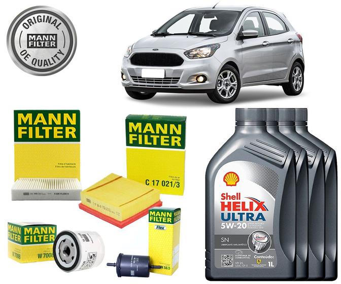 Kit Troca De Óleo 5w20 e Filtros Ford Ka, Ka+ 1.5 2019 2020 - MANN ...