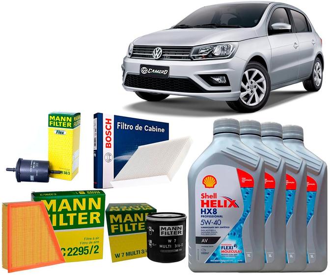 Kit Troca De Óleo 5w40 e Filtros Vw Gol 1.6 8V 2022 2023 - MANN, BOSCH ...