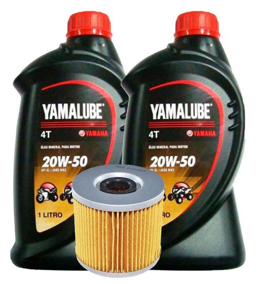 Kit Troca de Oleo Lander 250 Fazer 250 2 Litros Yamalube 20W50 + Filtro ...