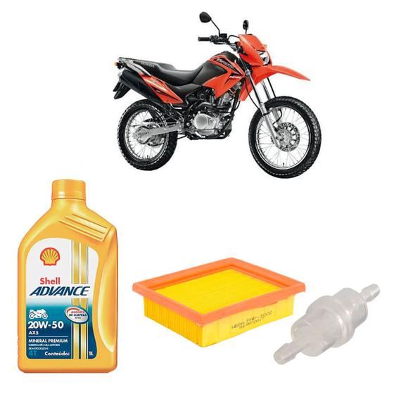 Kit Troca de Óleo Shell 20W50 AX5 Mineral Moto Honda NXR Bros 150 de ...