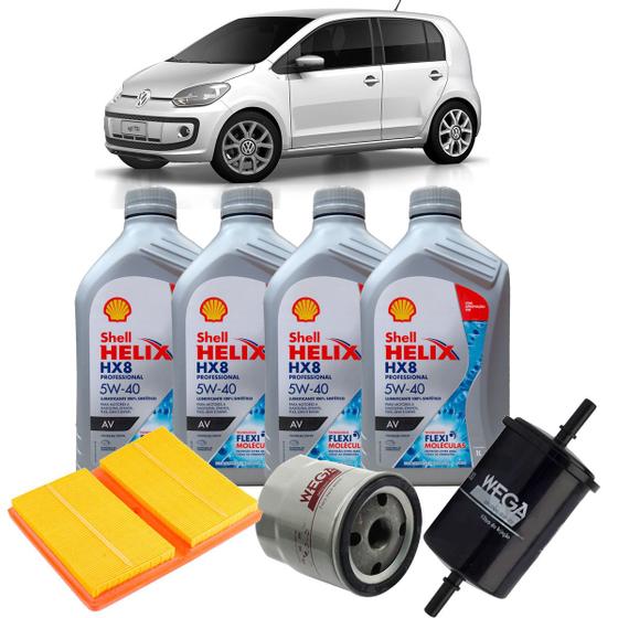 Kit Troca de Óleo Shell 5W40 Sintético VW Up 1.0 TSi 3cil. 12v Turbo ...