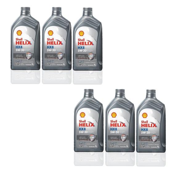 Kit Troca de Óleo Shell Helix HX8 5w30 AF Sintético 6 Litros para ...