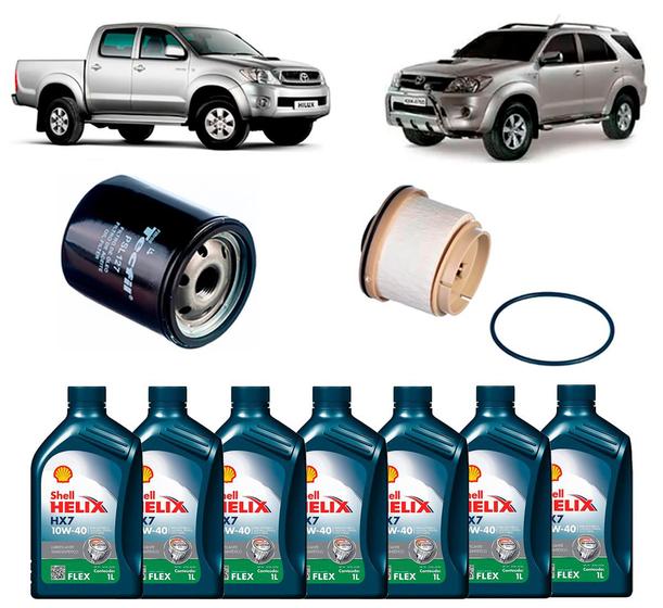 Kit Troca Óleo e Filtros Toyota Hilux / Sw4 3.0 2005/2011 - SHELL ...