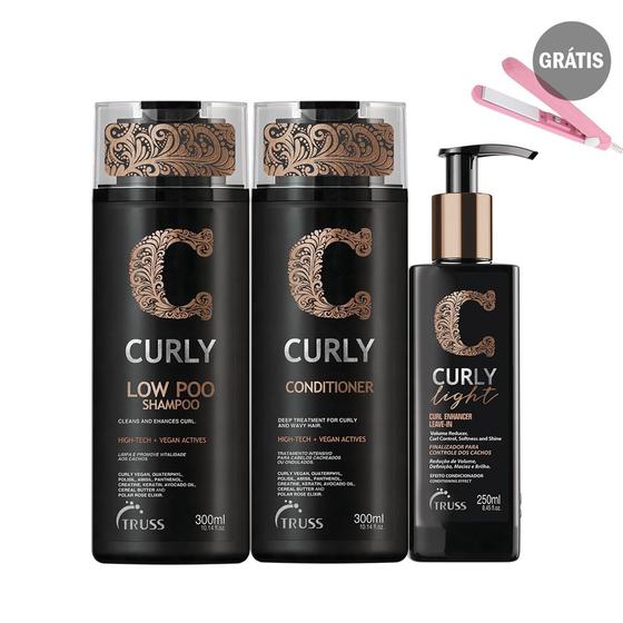 Kit truss curly home care shampoo + cond + light + chapinha 4un - Kit ...