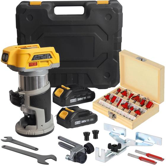 Kit Tupia Laminadora 2 Baterias 38V Brushless 14 Fresas PRO - Steel ...