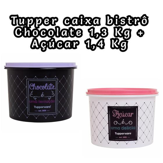 Kit tupper caixa açúcar + chocolate bistrô Tupperware - Vasilha ...