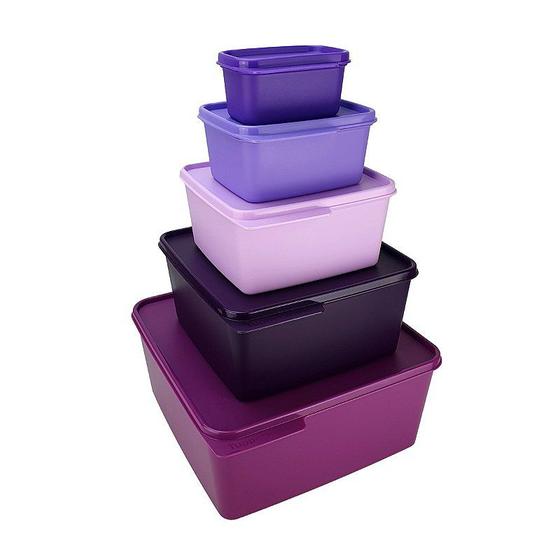 Kit Tupperware Basic Line Roxo 5 peças - Pote - Magazine Luiza