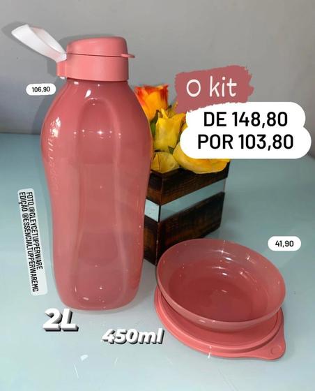 Kit Tupperware eco 2 litros rosé - Tupperware 10.3 - Pote - Magazine Luiza