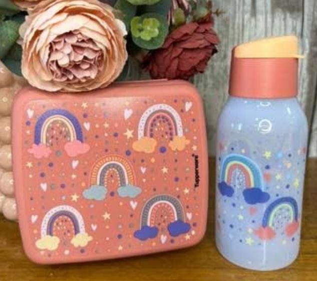 Kit Tupperware Porta Sanduíche + Eco Tupper 350ml Arco Íris - Pote ...
