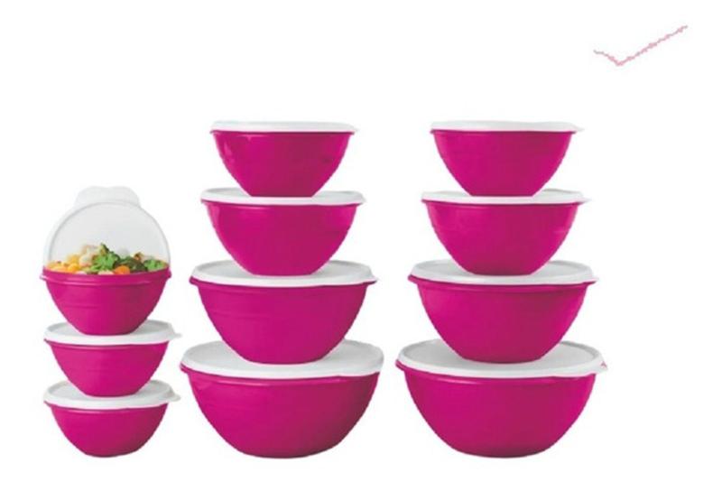 Kit Tupperware Tigelas Maravilhosas 11 Peças Rosa - Tigela - Magazine Luiza