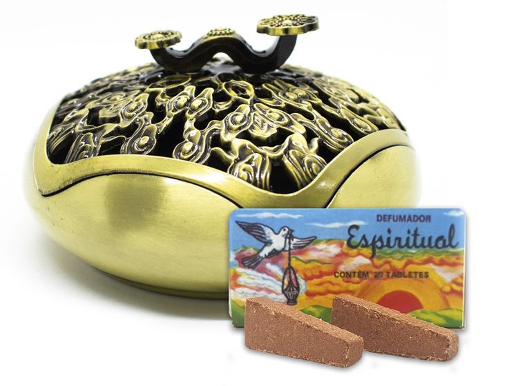 Kit Turíbulo Incensário De Mesa Metal e Defumador Espiritual - Flash ...