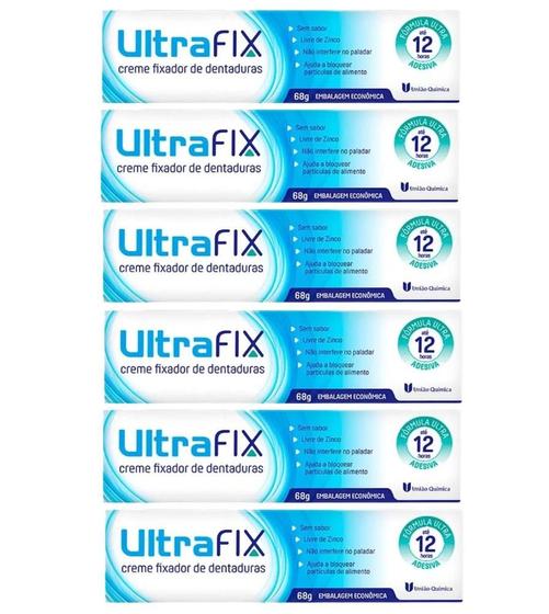 Kit UltraFix Creme Fixador Sem Sabor Com 6 Un De 68g Cada - UNIAO ...