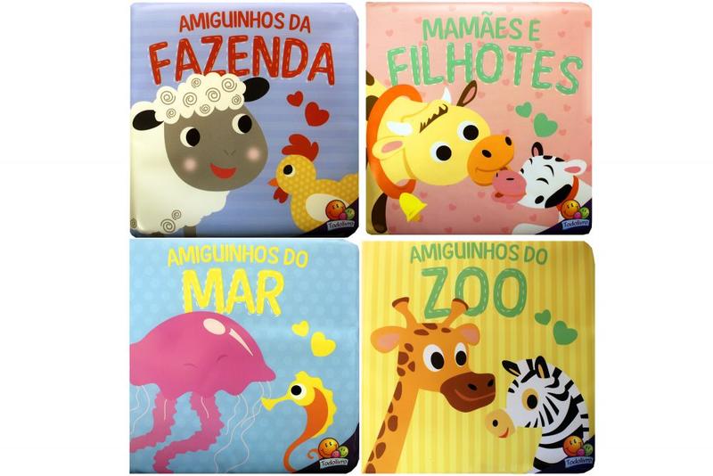 Kit um livro de banho : amiguinhos da fazenda+ amiguinhos do mar ...