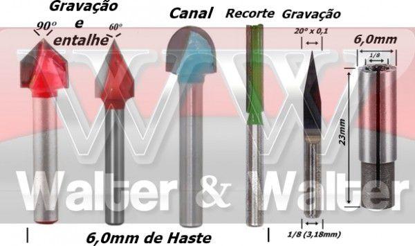 Kit uma pinça e 5 fresas para tábuas de corte carne cnc router tupia ...