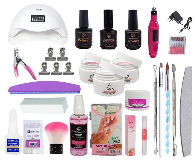 Kit Unhas De Acrygel Fibra De Vidro Alongamento Profissional - Garota ...