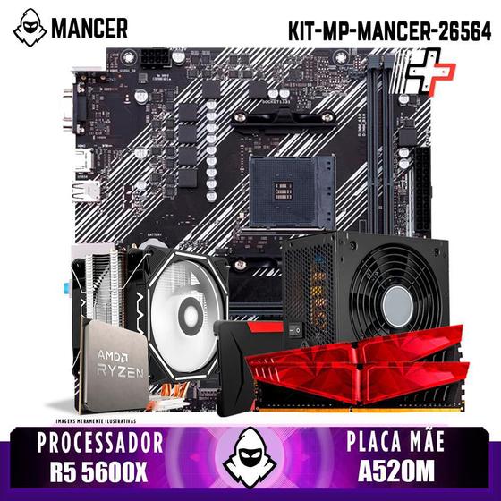 Kit Upgrade, AMD Ryzen 5 5600X, Cooler Corax, A520M, 16GB DDR4, SSD ...