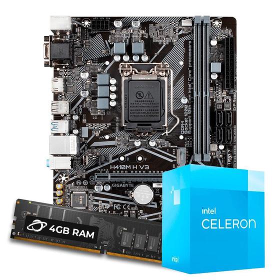 Kit Upgrade Processador Intel Celeron G5905 + Placa Mãe GIGABYTE H410M ...