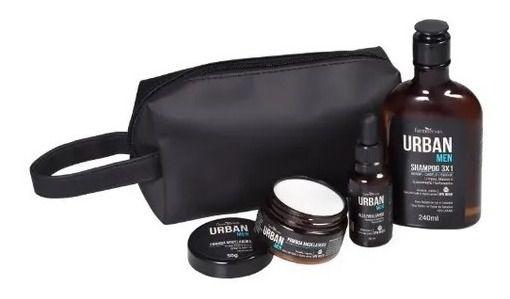 Kit Urban Men Shampoo + Óleo + Pomada - Farmaervas - Kit de Tratamento ...