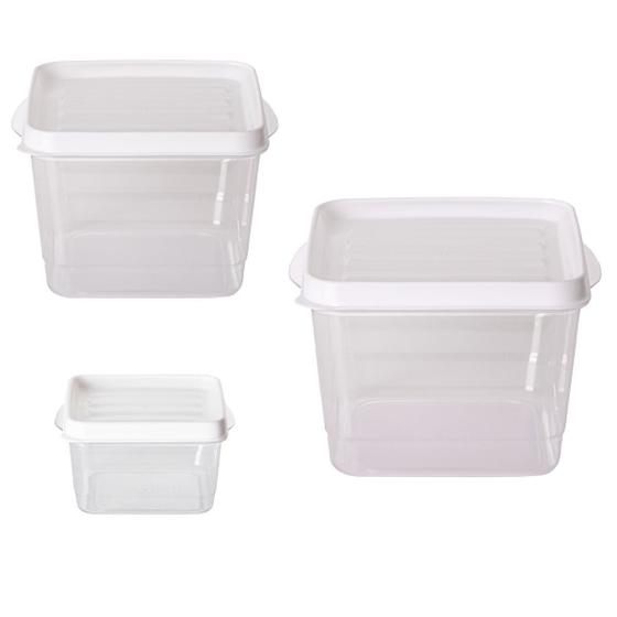 Kit Vasilhas Plásticas Quadradas Tamanhos Variados Cozinha - Paramount ...