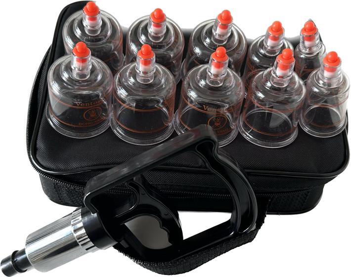 Kit Ventosas 10 Copos Dong Yang + Bolsa/Maleta E Mapa Ventosaterapia - Ventosa Corporal ...