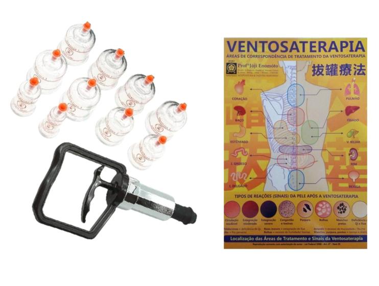 Kit Ventosas Dong Yang 10 + Mapa Ventosaterapia - Ventosa Corporal - Magazine Luiza