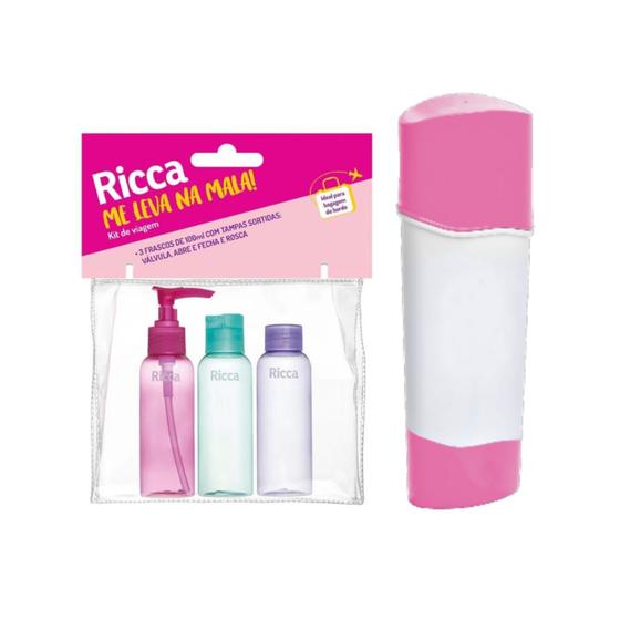 Kit viagem 3 frasco de 100ml+estojo dental viagem - RICCA/RASKALO - Kit Acessórios de Viagem ...