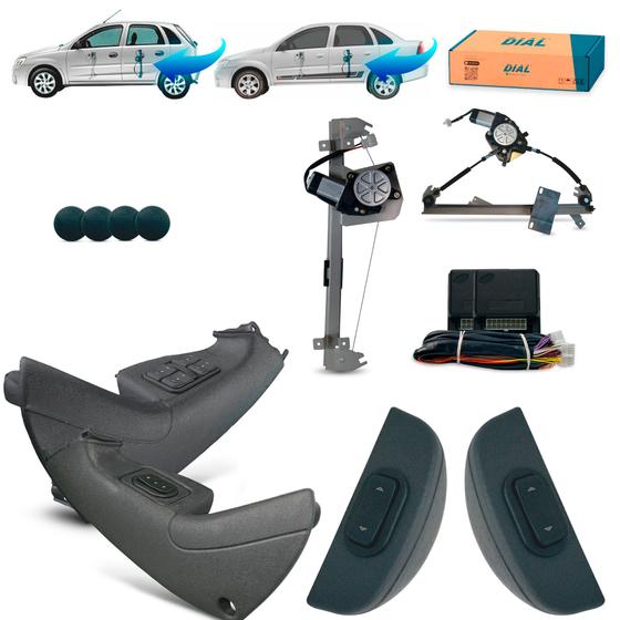 Kit Vidro Eletrico Corsa Novo Hatch Jay Maxx 4 Pts Completo - Dial ...