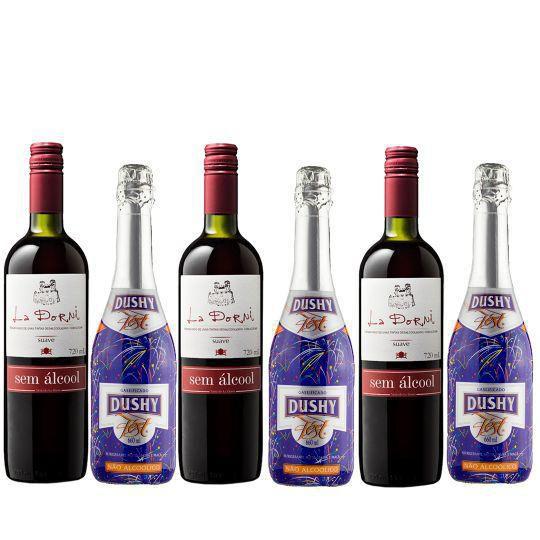 Kit Vinho E Espumante Sem Álcool Nacional - 6 Garrafas - La Dorni ...