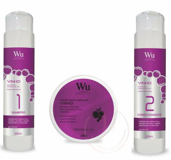 Kit Vinho terapia 3 passos Profissional - Wu Cosmetic care - Kit de ...