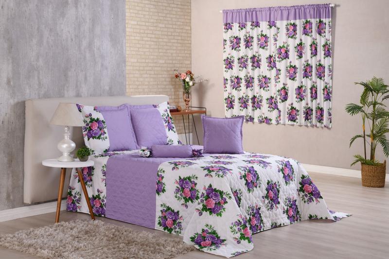 Kit VIOLETA Colcha Casal Queen + Porta Travesseiro - Manci Bordados ...