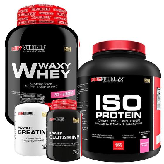 Kit Waxy Whey 2Kg+ Iso Protein 2Kg+ Power Creatina - Bodybuilders - Kit ...
