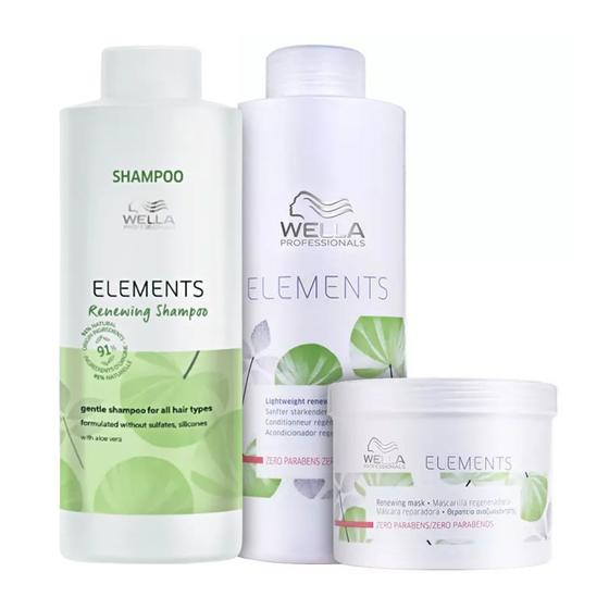 Kit Wella Elements Shampoo e Condicionador 1L Másk 500ml - Wella Professionals - Kit de ...