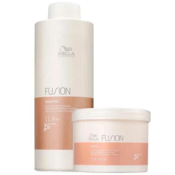 Kit Wella Fusion Shampoo 1 Litro + Máscara 500ml - Belo Cosmeticos ...