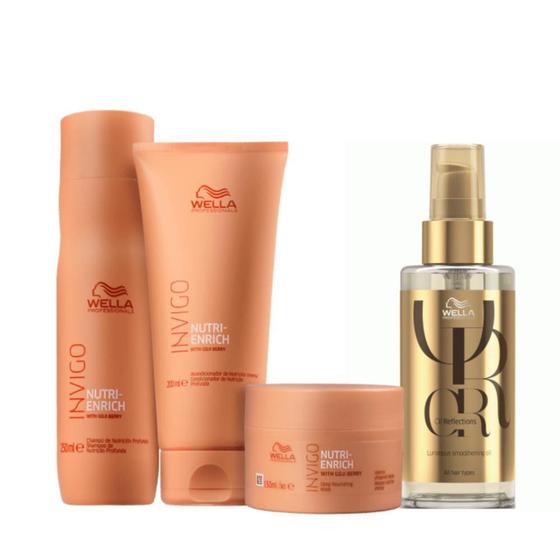 Kit Wella Nutri-Enrich Completo + Óleo Oil 100ml - Wella Profissional ...